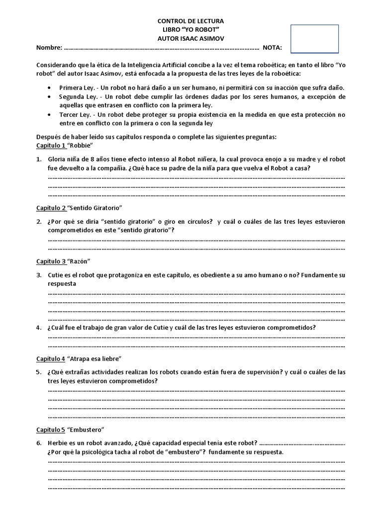 Control de Lectura | PDF | Isaac Asimov