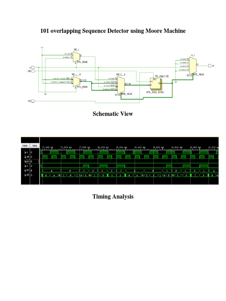 101 Overlapping Sequence Detector Using Moore Machine | PDF