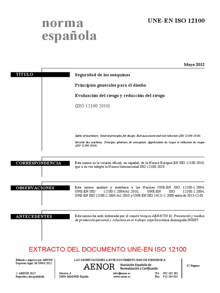 Une en Iso 12100 2012 PDF | PDF | Ingénierie de fiabilité | Ingénierie