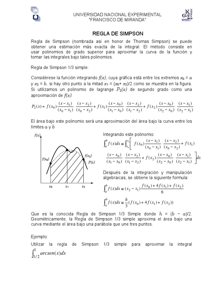 Regla de Simpson | PDF | Integral | Algoritmos