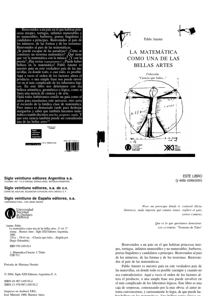 La Matemática Como Una de Las Bellas Artes - Pablo Amster | PDF ...