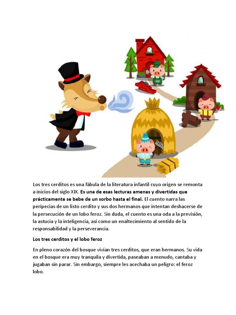 Los Tres Cerditos Es Una Fábula de La Literatura Infantil Cuyo Origen ...