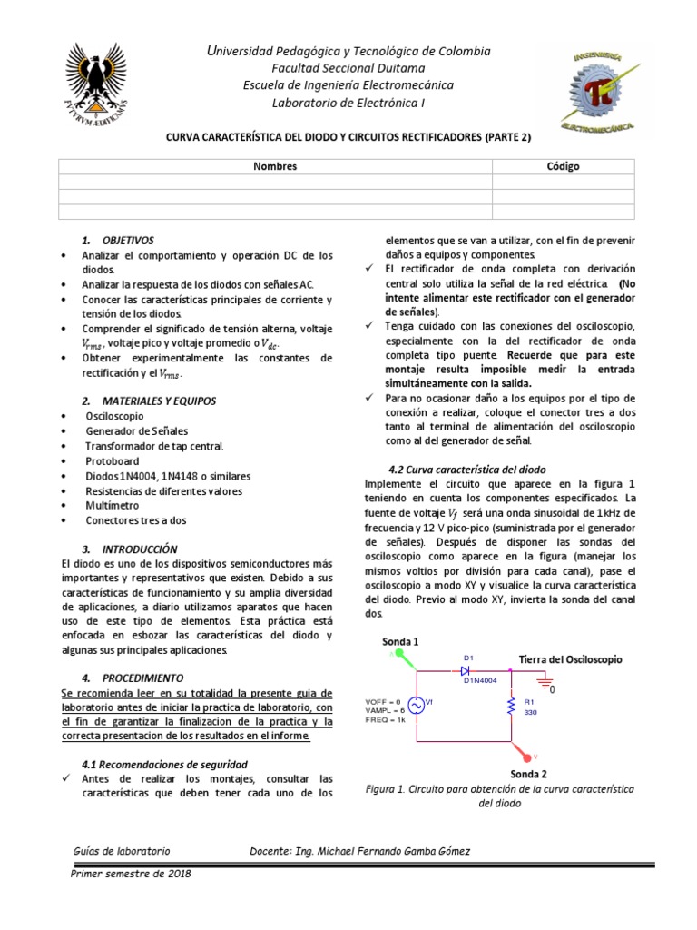 Informe de Laboratorio | PDF | Rectificador | Diodo