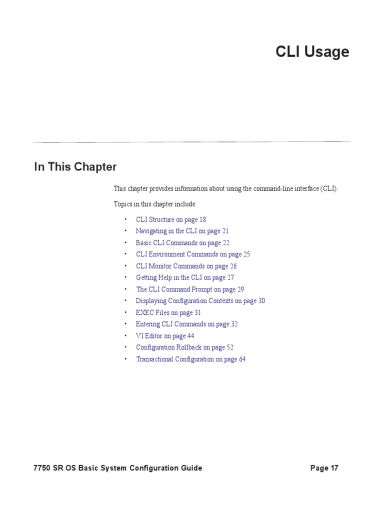 Nokia 7750 SR OS Basic System Configuration Guide | PDF | Command Line Interface | I Pv6