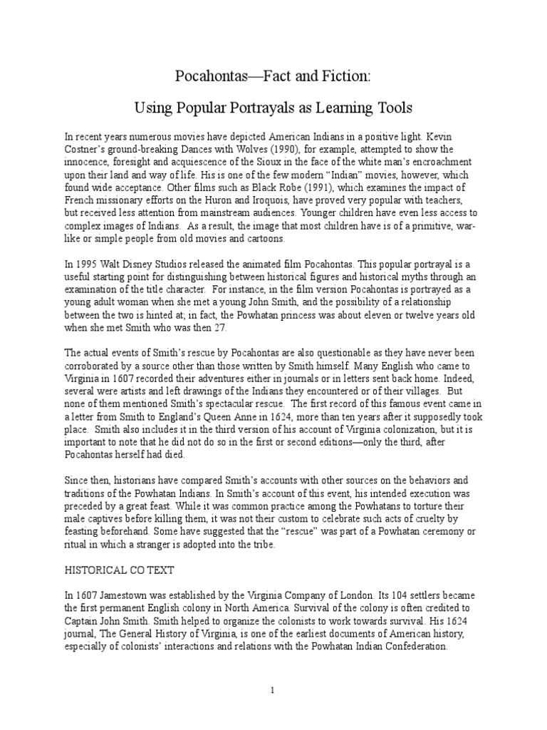 Fact or FictionPocahontas | PDF | Social Science | History