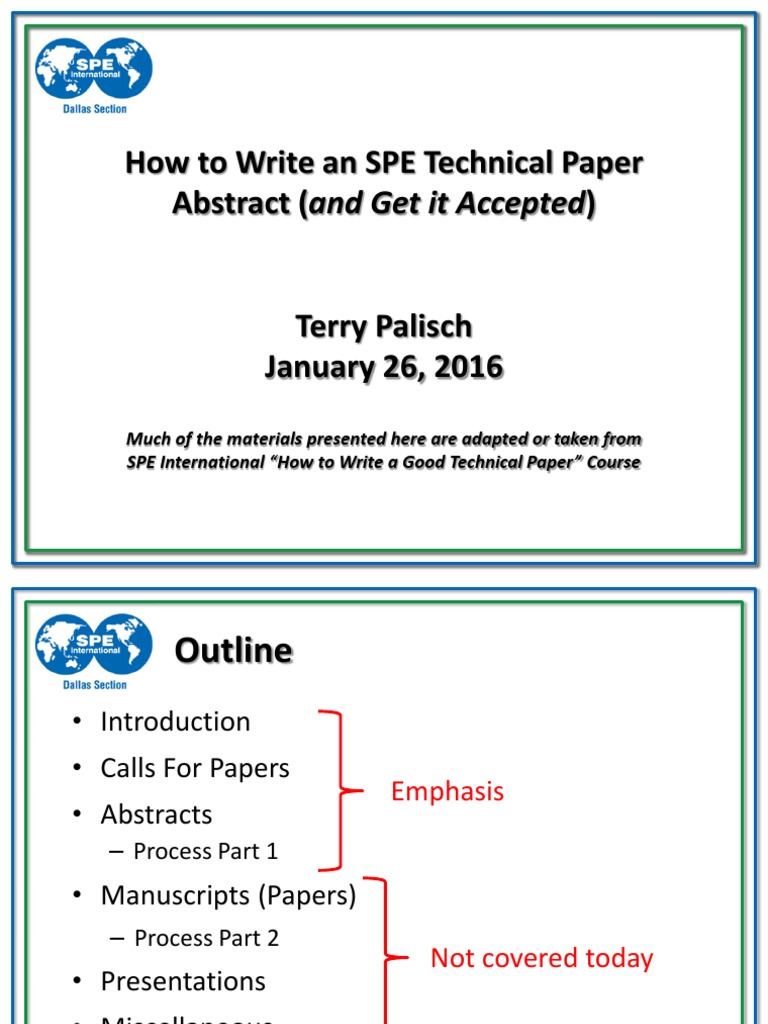How To Write and Submit An SPE Paper Abstract | PDF | Proofreading ...