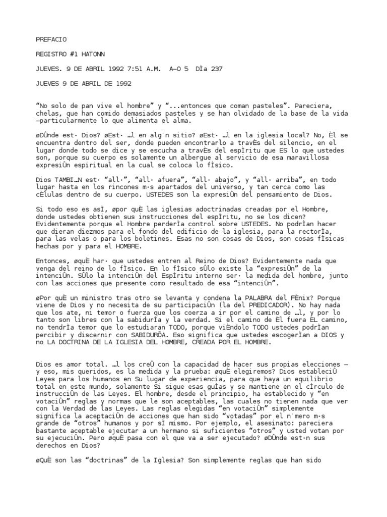 Prefacio - Por Hatónn | PDF | Verdad | Dios