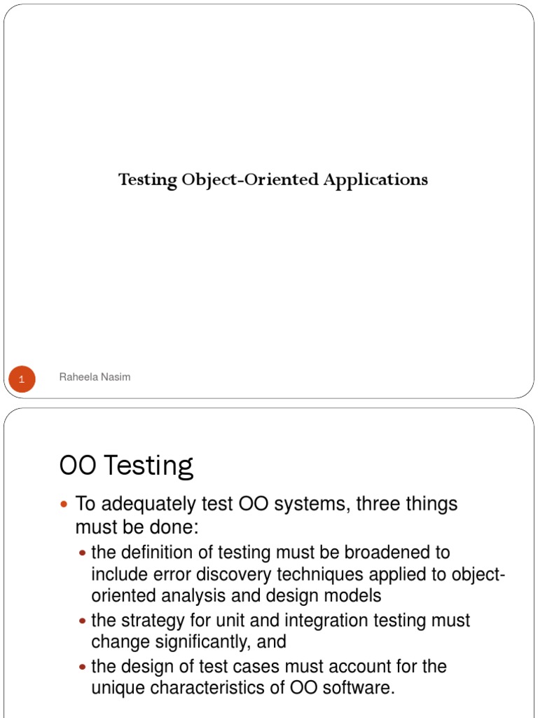 OO Testing | PDF | Class (Computer Programming) | Object Oriented ...