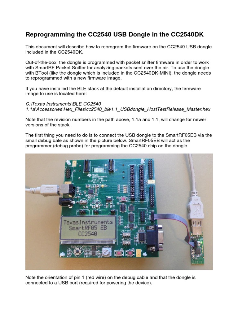 4505.reprogramming CC2540 USB Dongle | PDF