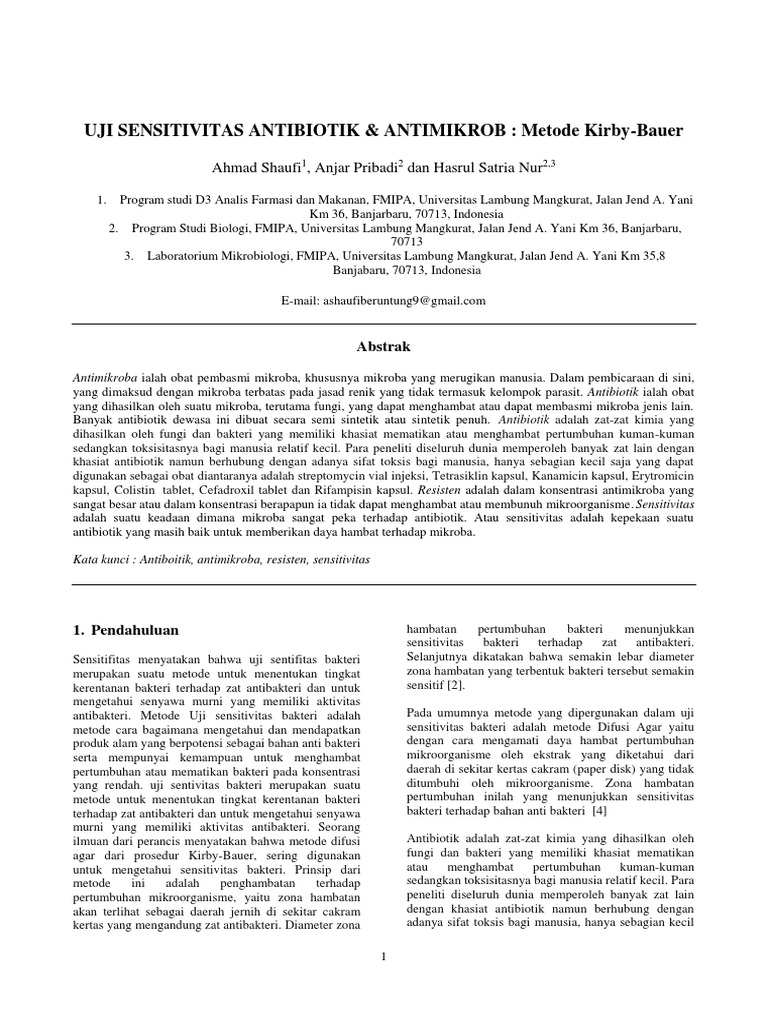 8 Uji Sensitivitas Antibiotik | PDF