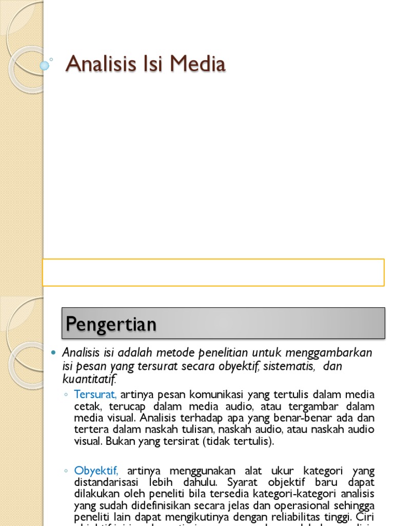 Analisis Isi Content Analysis | PDF