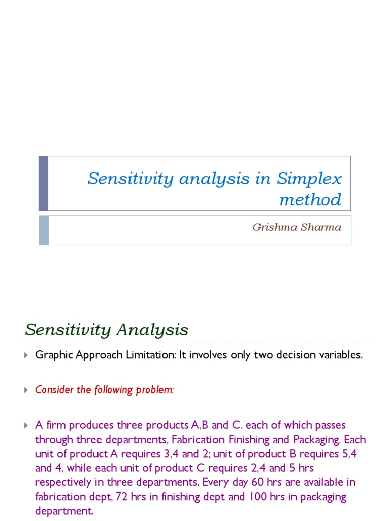 Sensitivity Analysis in Simplex Method - GJS | PDF | Mathematical Optimization | Human Resources
