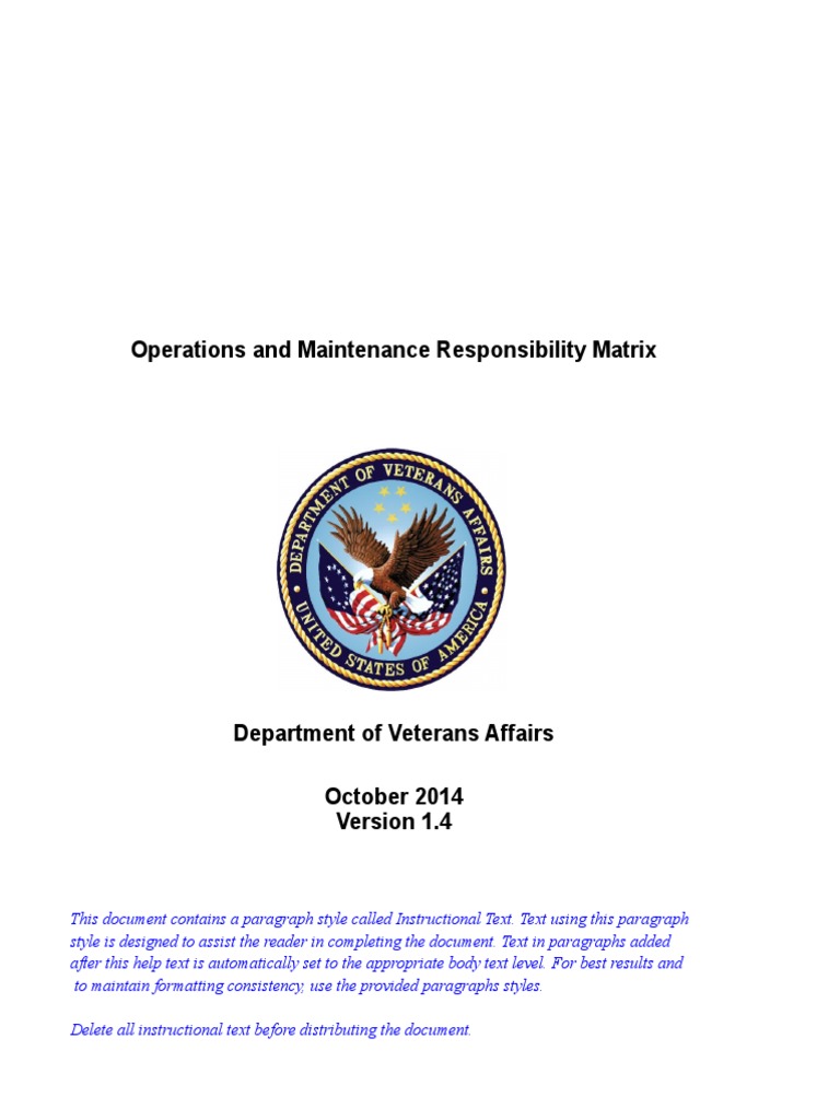 Operations and Maintenance Responsibility Matrix Template | PDF | Itil ...