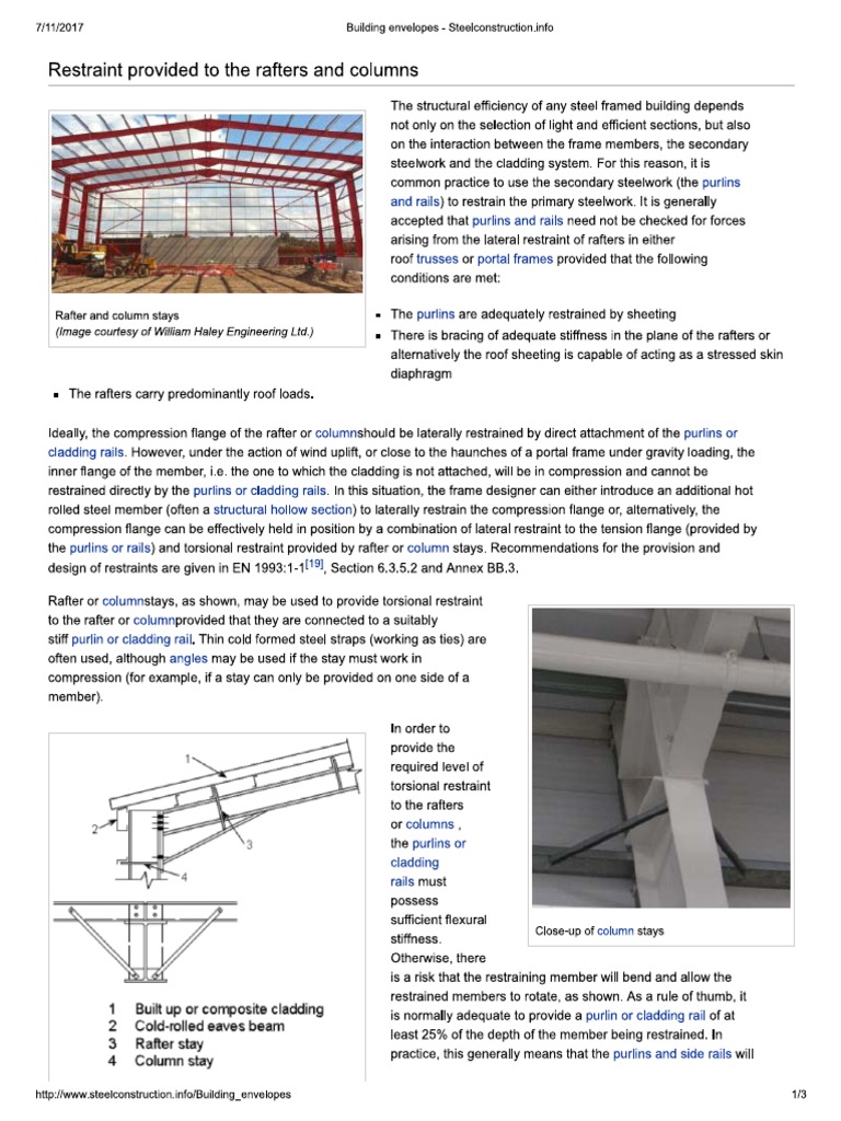 Restraint in Portal Frame Buildings | PDF