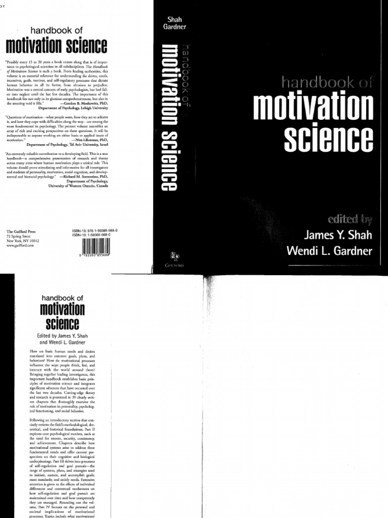 Shah & Gardner - Handbook of Motivation Science PDF | PDF