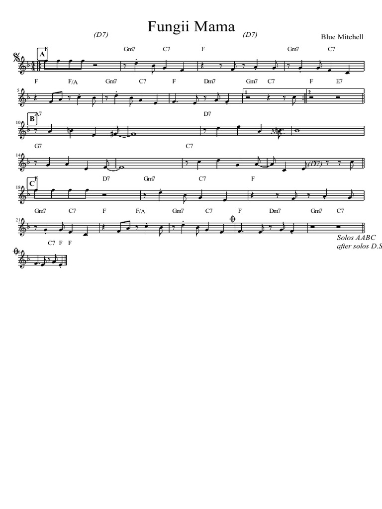 Blue Mitchell - Fungii Mama