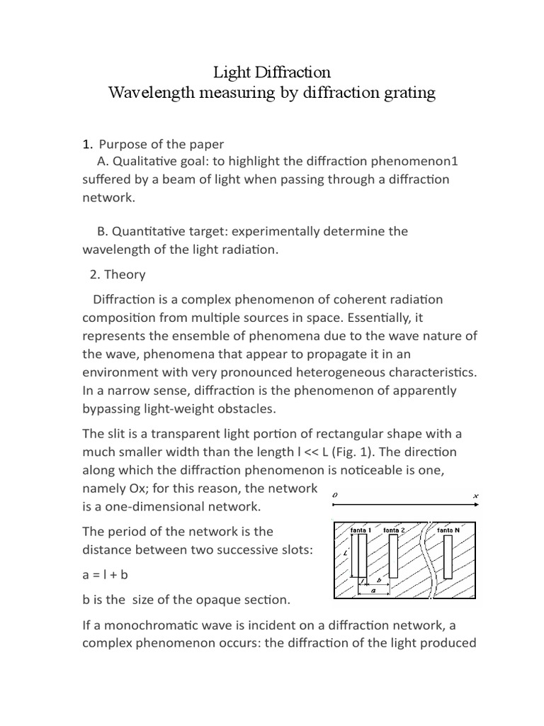 Difraction Grating Project | PDF | Diffraction | Light