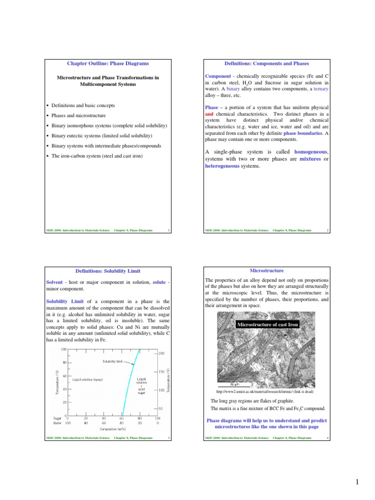 Chapter 9 Phase Diagram NOTES | PDF | Phase (Matter) | Heat Treating