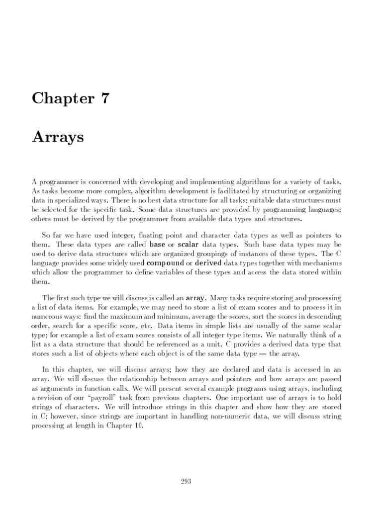 Chapter 7 Pdf Pointer Computer Programming Array Data Structure 1996