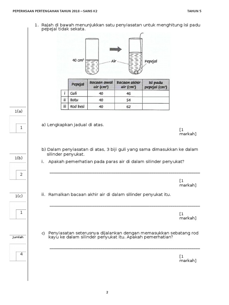 Soalan PPT 2018 - Sains T5 K2 | PDF