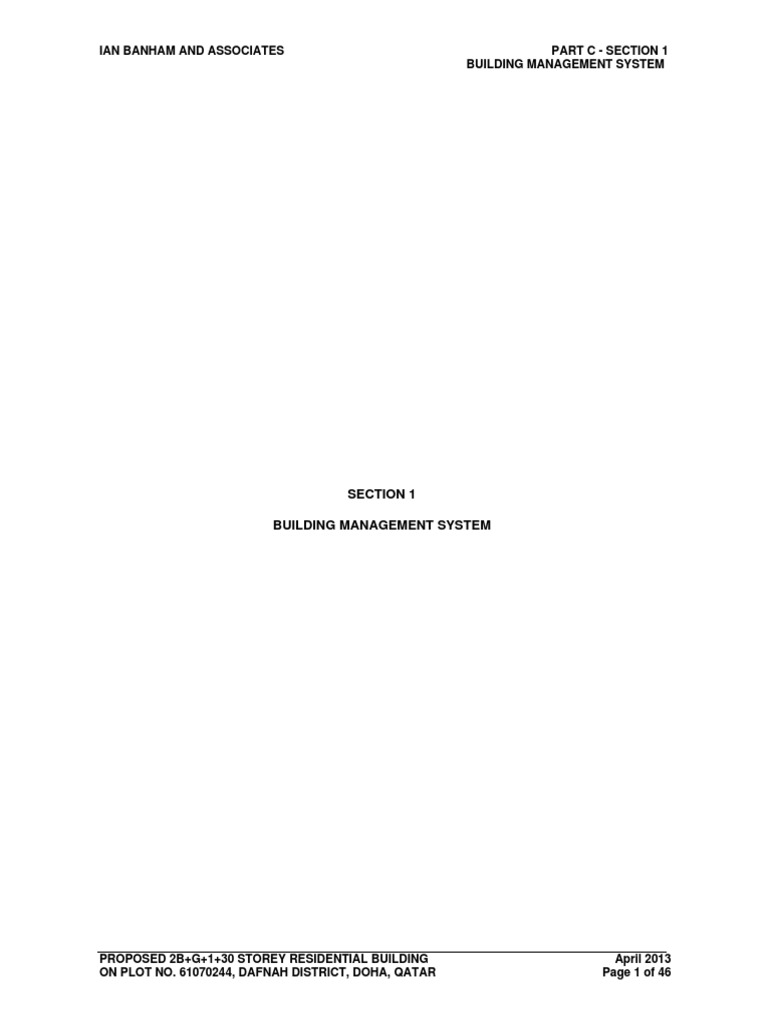 Ian Banham and Associates Part C - Section 1 Building Management System ...