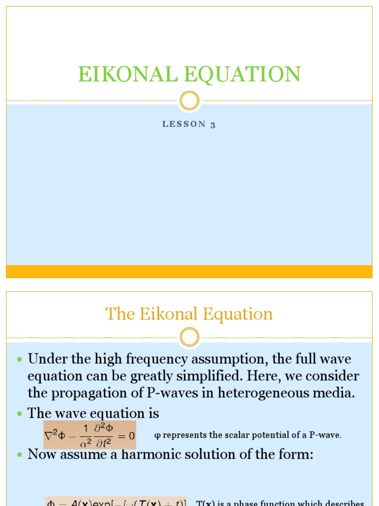 Eikonal Equation | PDF | Waves | Finite Difference