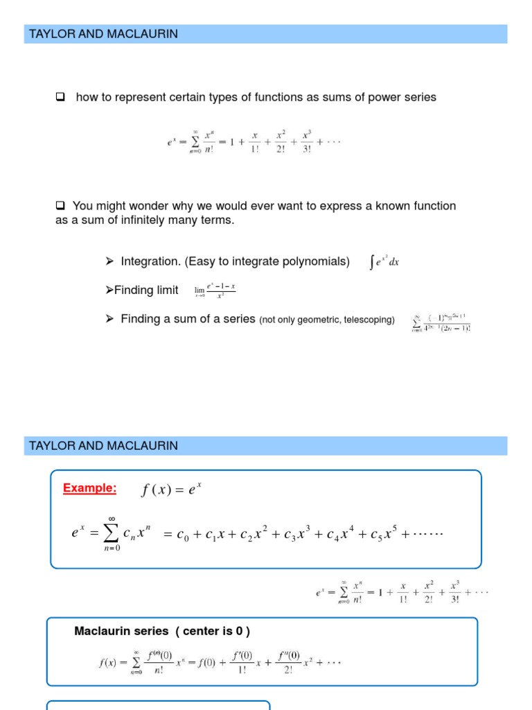 Essential Maclaurin Series Guide | PDF | Abstract Algebra | Teaching ...