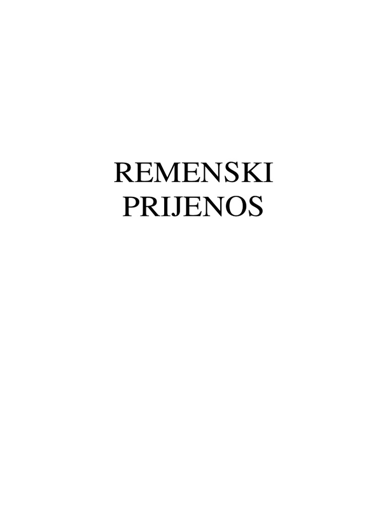 Remenski Prijenos Uz Predavanja | PDF