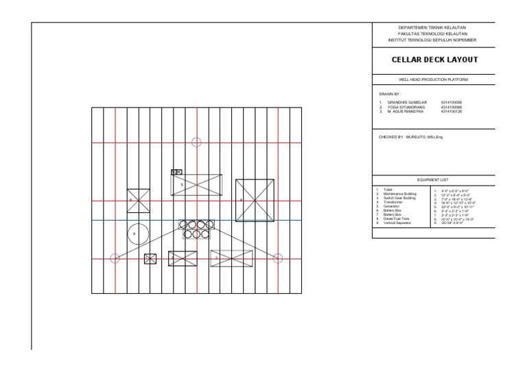 Cellar Deck Layout: Well Head Production Platform | PDF