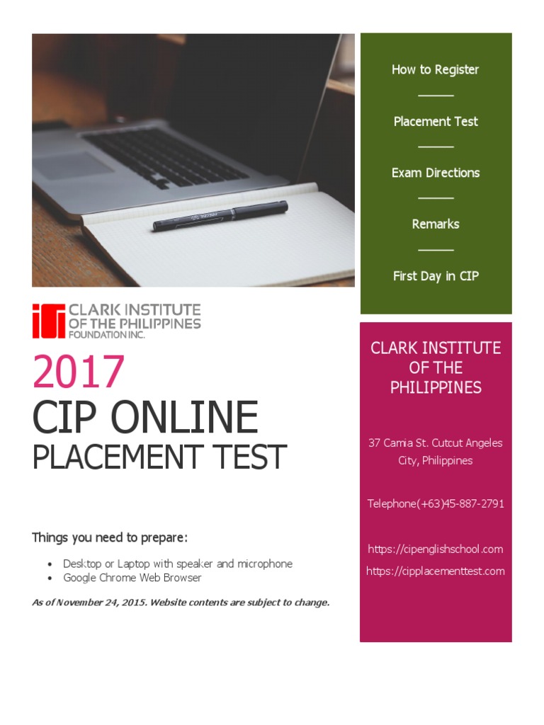 CIP Online Test Guide for Students | PDF | Test (Assessment) | World ...