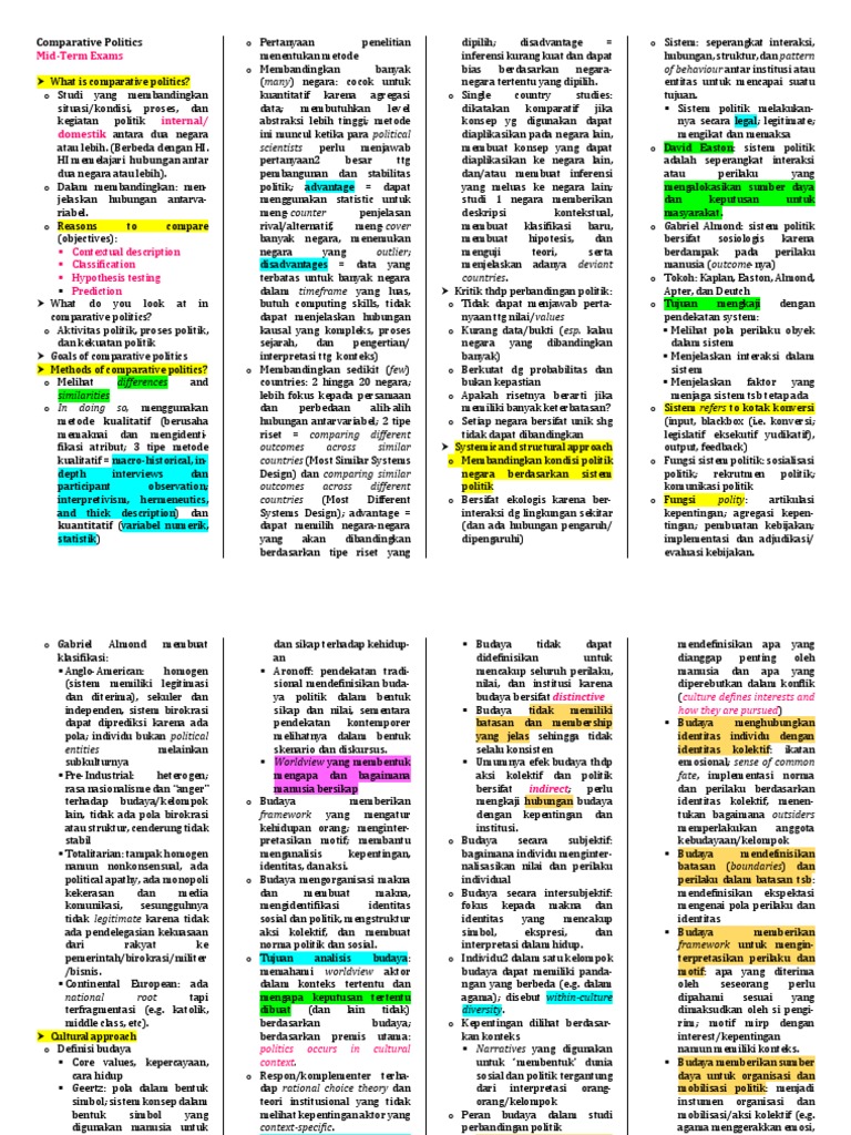 Catatan UTS Perbandingan Politik 2018 | PDF