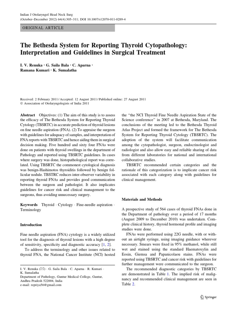 Bethesda Score | PDF | Cytopathology | Carcinoma