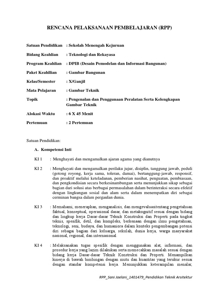 RPP Peralatan Gamtek KD 3.1 & KD 4.1 | PDF