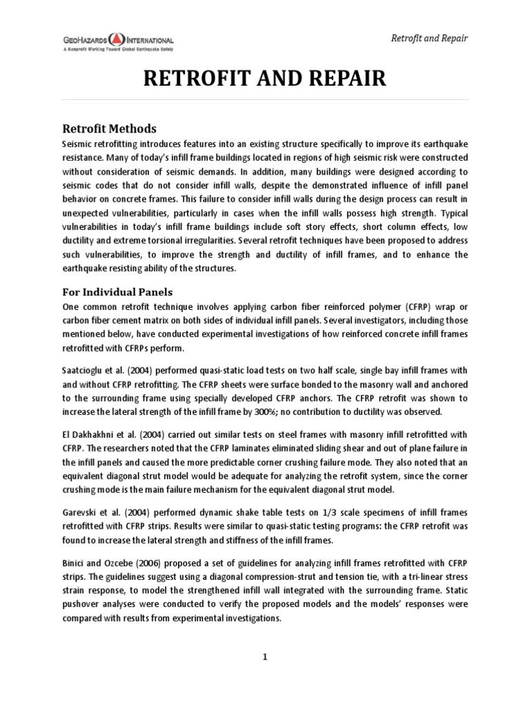 Retrofit and Repair | Download Free PDF | Earthquake Engineering ...