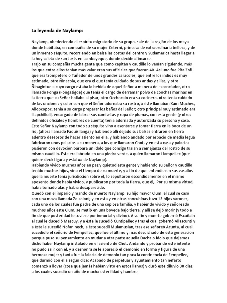 La Leyenda de Naylamp | PDF