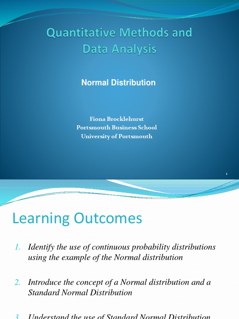 Understanding the Normal Distribution: Calculating Probabilities Using the Standard Normal Table ...
