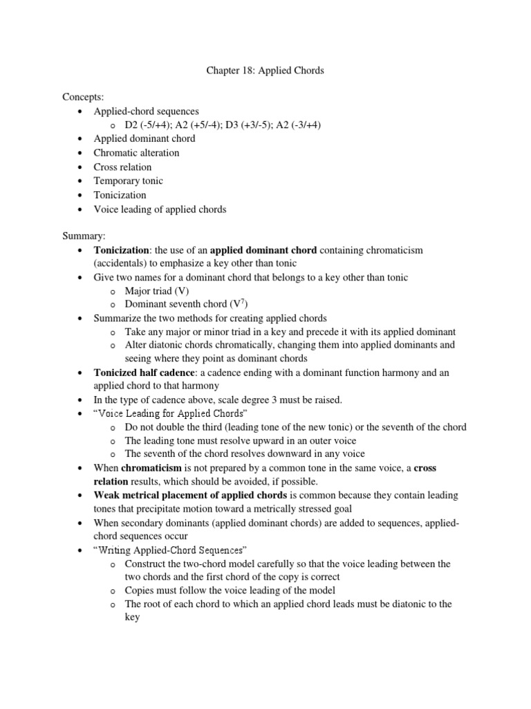 Chapter 18 Applied Chords | PDF