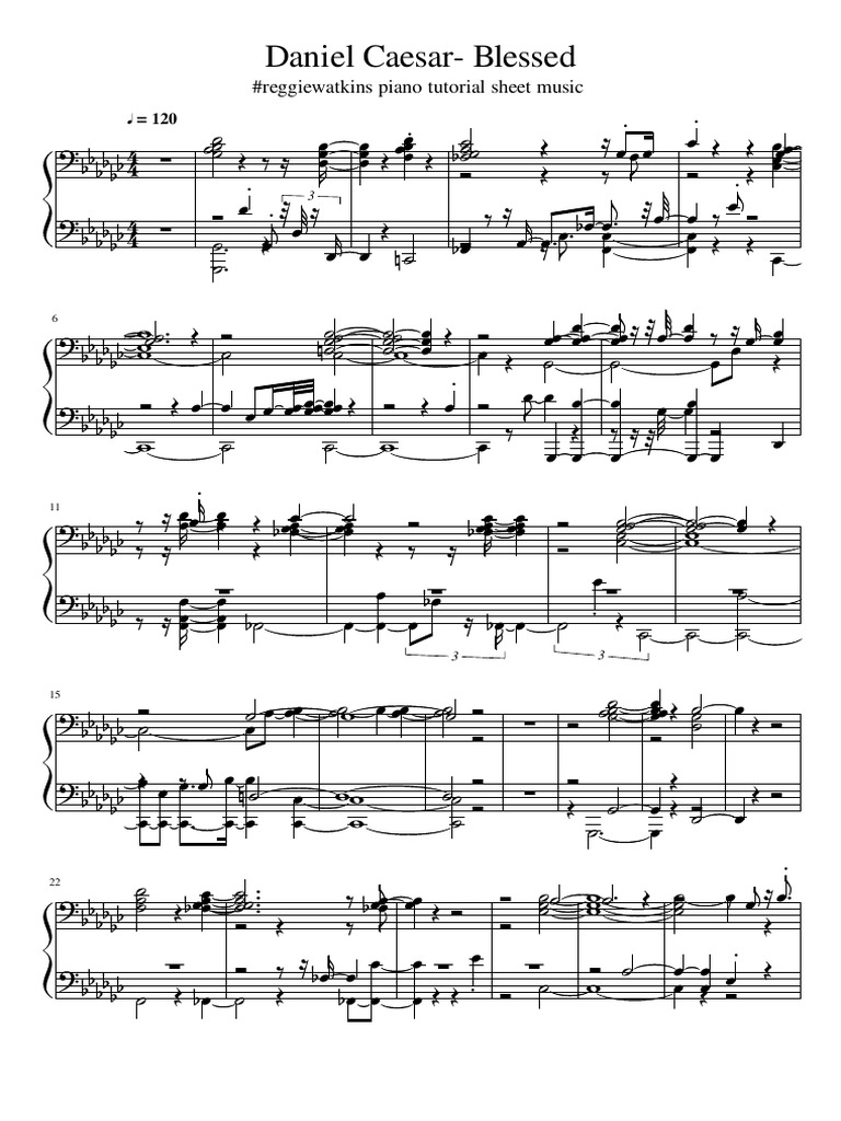 Daniel Caesar - Blessed Piano Sheet | PDF