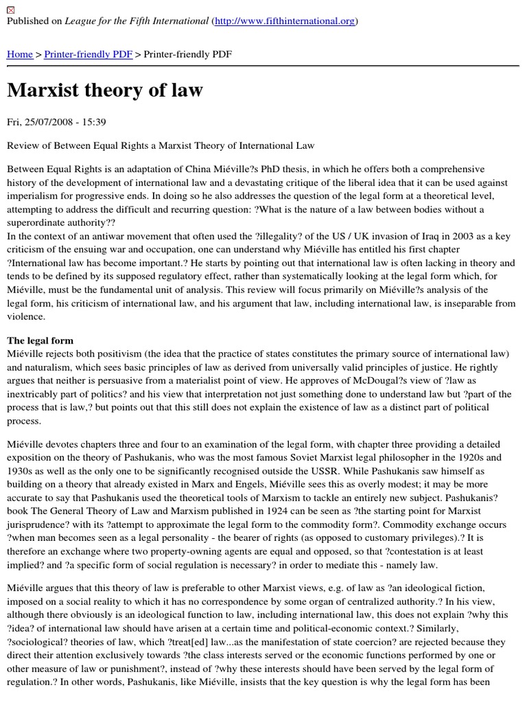 Marxist Theory of Law: The Legal Form | PDF | Capitalism ...