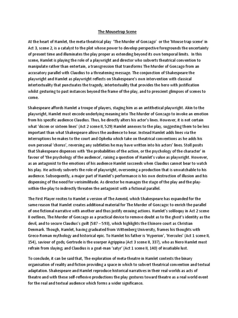 The Mousetrap Scene | PDF | Hamlet | William Shakespeare