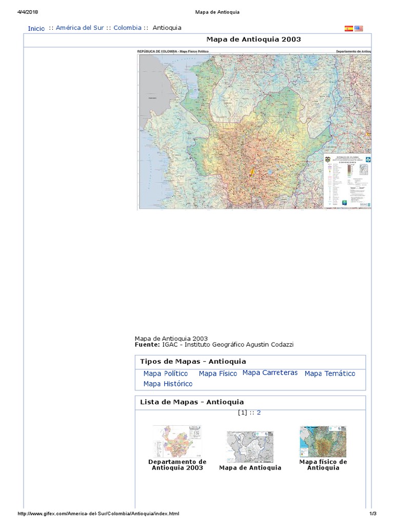 Mapa de Antioquia | PDF | Mapa | Américas