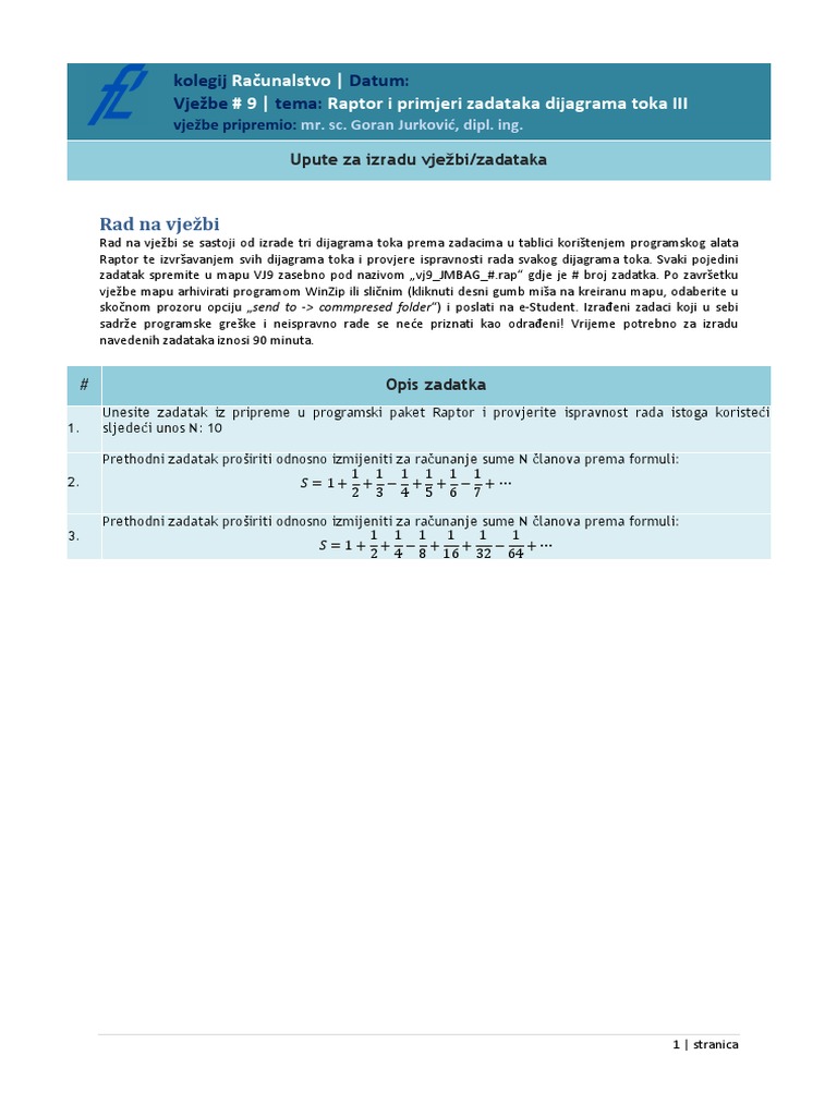 V9 Raptor Primjeri Zadataka III | PDF