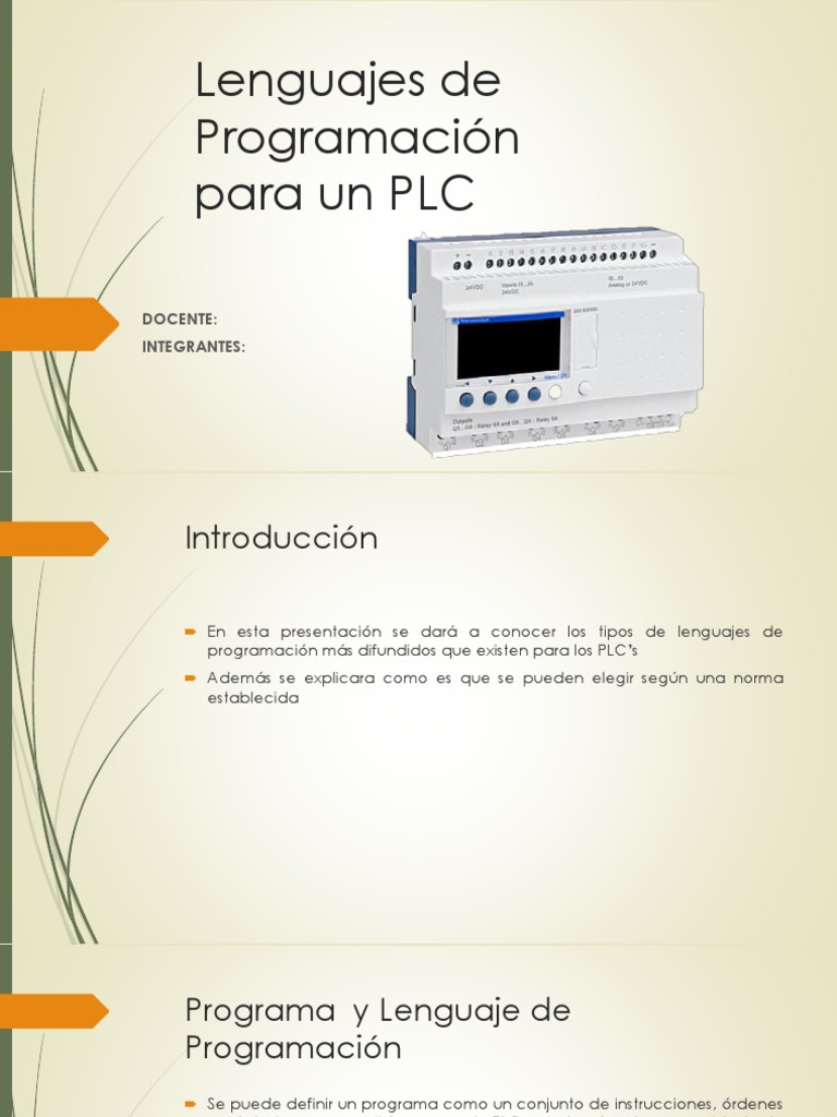 PLC | PDF | Lenguaje de programación | Controlador lógico programable