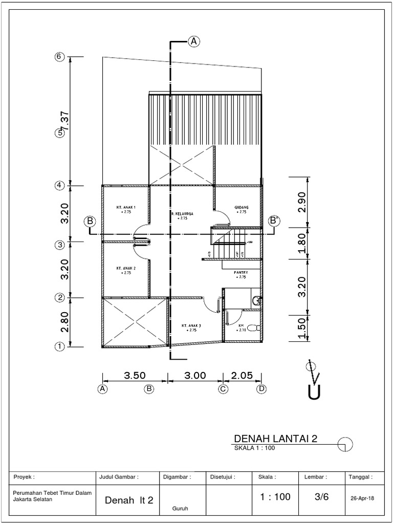 Denah Lantai 2 Perumahan Tebet | PDF