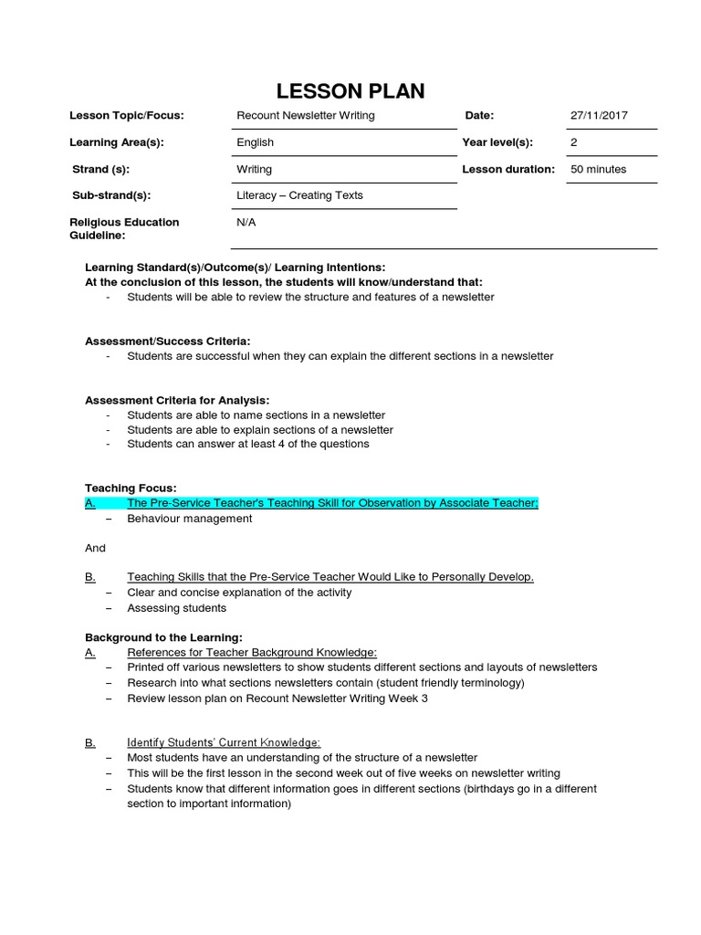 Lessonplan Sequence | PDF | Educational Assessment | Lesson Plan