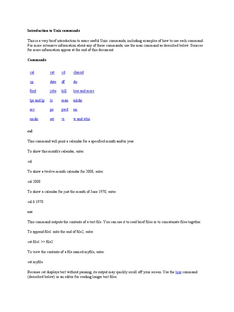 Unix Commands Quick Guide | PDF | File System | Computer File