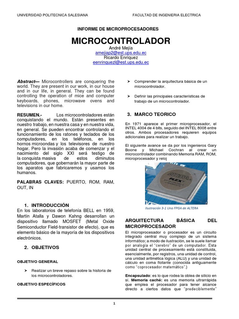 Informe Micros | PDF | Microcontrolador | Unidad Central de procesamiento