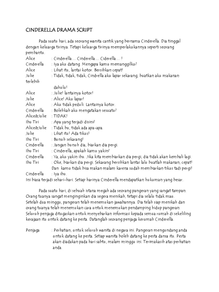 Cinderella Drama Script | PDF