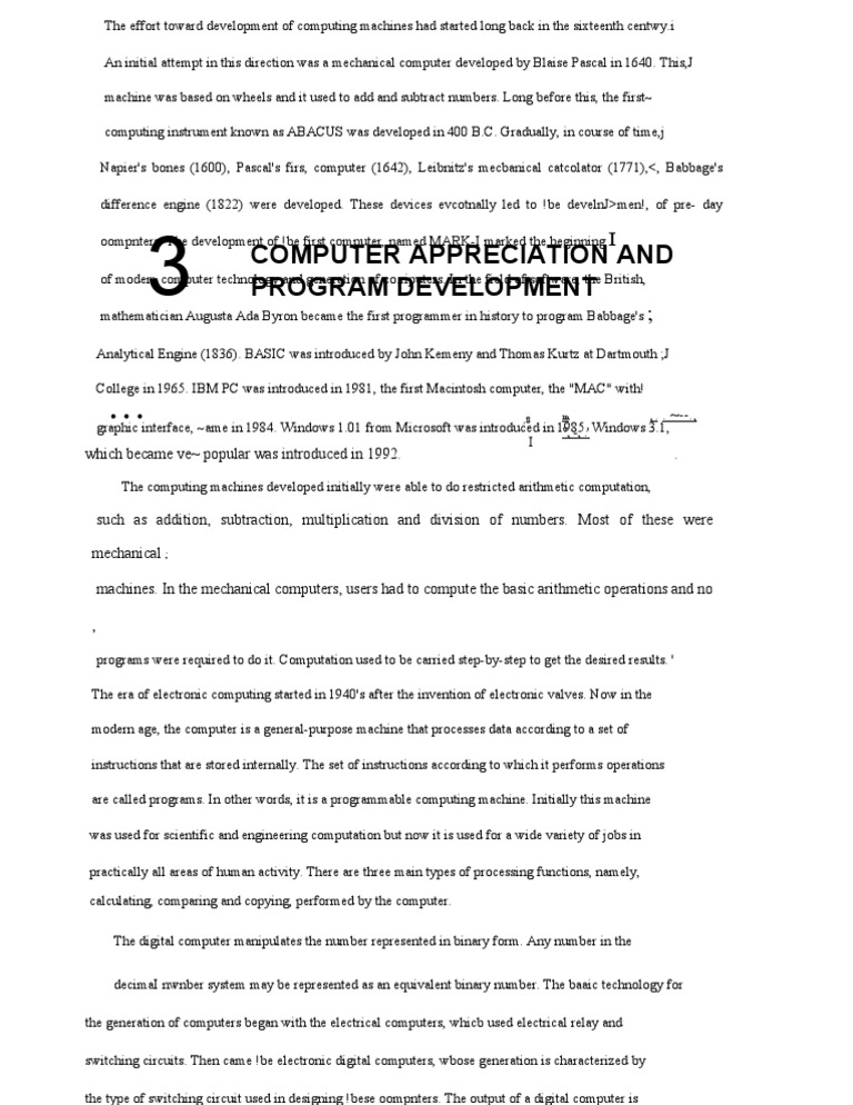 Computer Appreciation and Program Development | PDF | Software | Computer Hardware