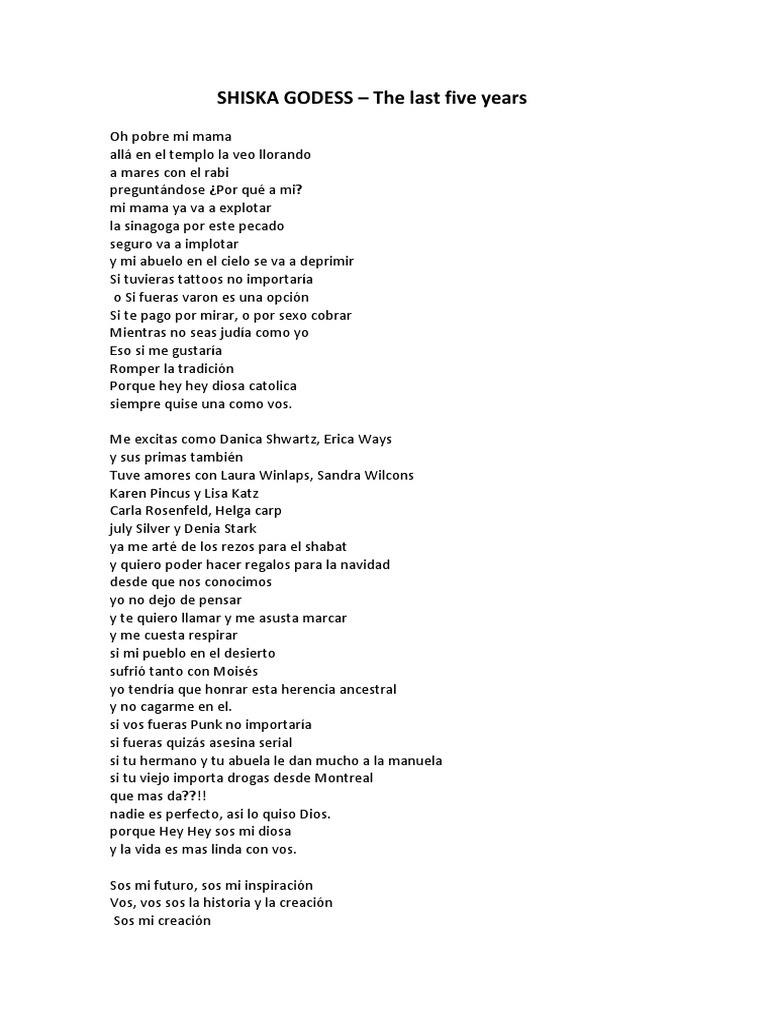 SHISKA GODESS-The Last Five Years | PDF